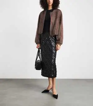 HERSKIND Wool-cashmere-silk Jimi Bomber Jacket - Brown