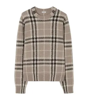 Burberry Cashmere Check Sweater - Grey