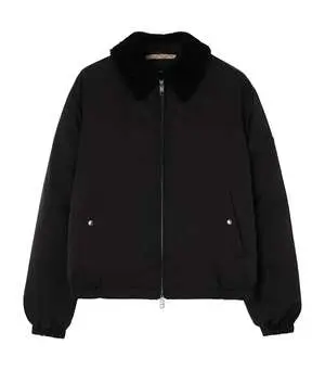 Burberry Farnborough Aviator Bomber Jacket - Black