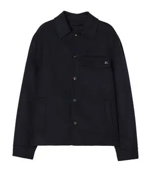 Burberry Wool Thorn Shacket Overshirt - Navy