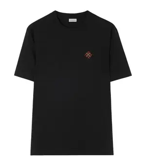 Burberry Cotton Embroidered Logo T-shirt - Black