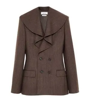 Alexander McQueen Wool Pinstripe Double-breasted Blazer - Brown