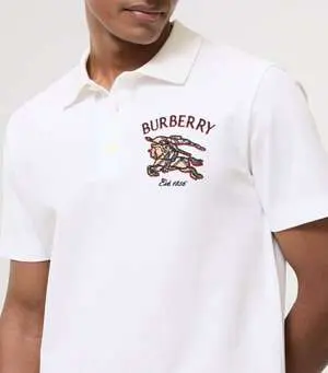 Burberry Cotton Ekd Appliqué Polo Shirt