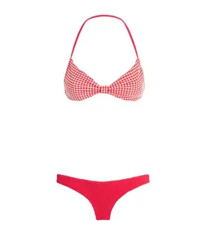 Hunza G Kacey Check Bikini - Red