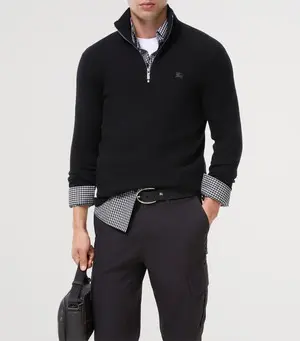 Burberry Cashmere-blend Quarter-zip Sweater