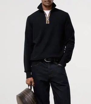 Burberry Wool Check-quarter-zip Sweater
