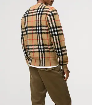 Burberry Cashmere Check Sweater - Beige