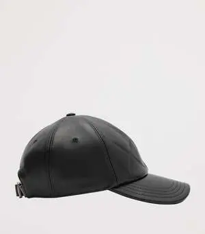 Burberry Lambskin Embossed-check Baseball Cap