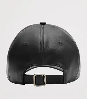 Burberry Lambskin Embossed-check Baseball Cap