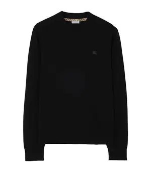Burberry Cashmere-blend Ekd Slim Sweater - Black