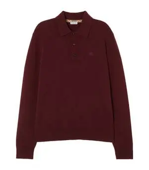 Burberry Cashmere-blend Ekd Polo Shirt - Red