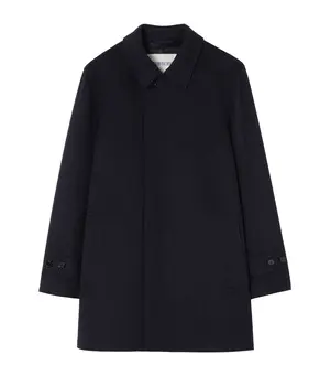 Burberry Cashmere Mid-length Car Coat - Navy