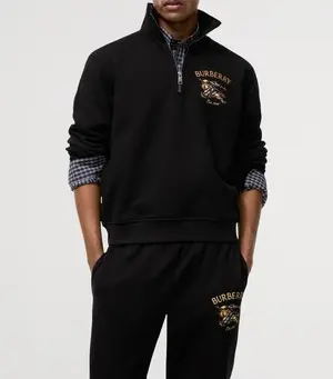 Burberry Cotton Ekd Quarter-zip Sweatshirt