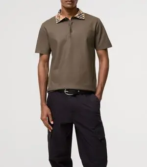 Burberry Cotton Check-collar Polo Shirt