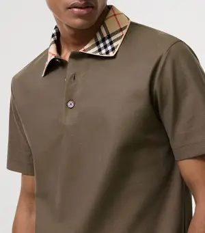 Burberry Cotton Check-collar Polo Shirt