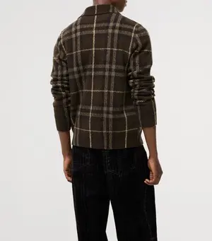 Burberry Cashmere Check Collared Cardigan