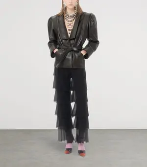 Valentino Garavani Silk Georgette Ruffled Trousers