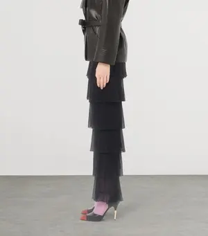 Valentino Garavani Silk Georgette Ruffled Trousers
