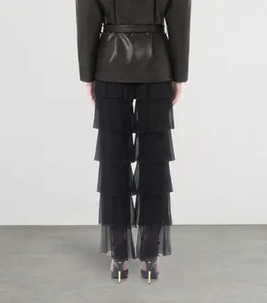 Valentino Garavani Silk Georgette Ruffled Trousers