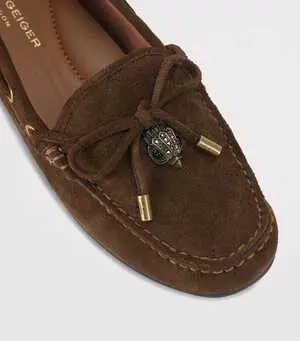 Kurt Geiger Suede Eagle Moccasins - Brown