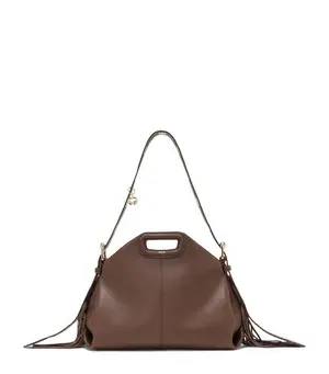 Maje Leather Miss M Shoulder Bag - Brown
