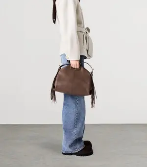 Maje Leather Miss M Shoulder Bag - Brown