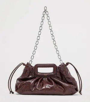 Maje Crackled Leather Milpli Clutch Bag