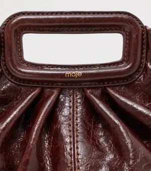 Maje Crackled Leather Milpli Clutch Bag