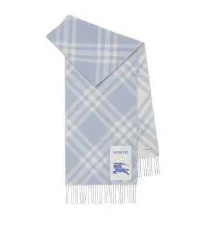 Burberry Cashmere Check Scarf - Blue