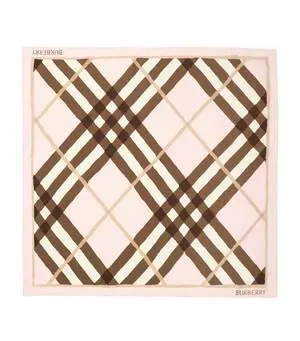Burberry Silk Watercolour Check Scarf - Pink