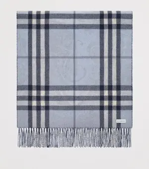 Burberry Cashmere Reversible Etched Knight Scarf