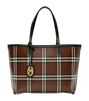 Burberry Small Check Tote Bag - Brown