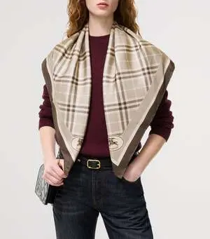 Burberry Silk Check Knight Stamp Scarf