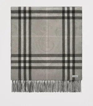 Burberry Cashmere Reversible Etched Knight Scarf