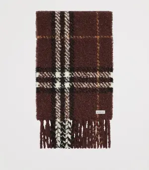 Burberry Alpaca Wool-blend Bouclé Check Scarf