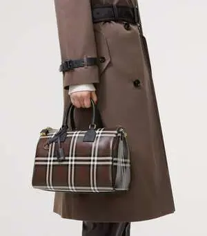 Burberry Medium Check Bowling Bag - Brown