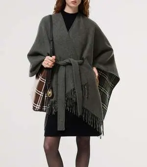 Burberry Wool Fringed Cape