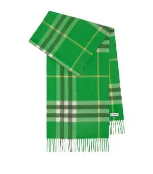Burberry Cashmere Check Scarf - Green