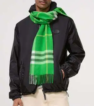 Burberry Cashmere Check Scarf - Green