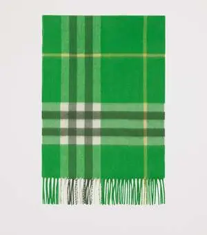 Burberry Cashmere Check Scarf - Green
