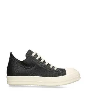 Rick Owens Leather Low-top Sneakers - Black