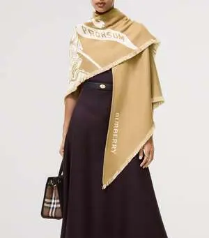 Burberry Wool-silk-cashmere Equestrian Knight Design Cape