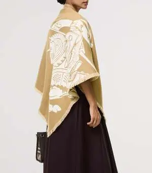 Burberry Wool-silk-cashmere Equestrian Knight Design Cape