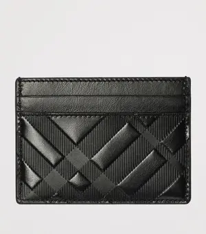 Burberry Embossed Check Card Holder