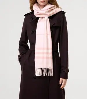 Burberry Cashmere Check Scarf - Pink