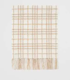 Burberry Cashmere-silk-wool Embellished Check Scarf