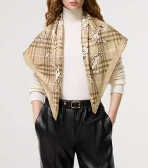 Burberry Silk Check Mates Scarf - Beige