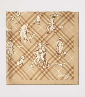 Burberry Silk Check Mates Scarf - Beige