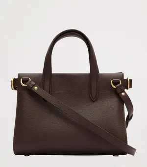 Burberry Mini Leather Cotswolds Check Tote Bag