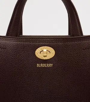 Burberry Mini Leather Cotswolds Check Tote Bag